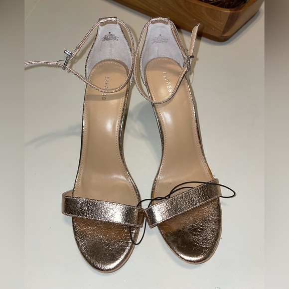 Express | Shoes | Express Shiny Gold Heels | Poshmark